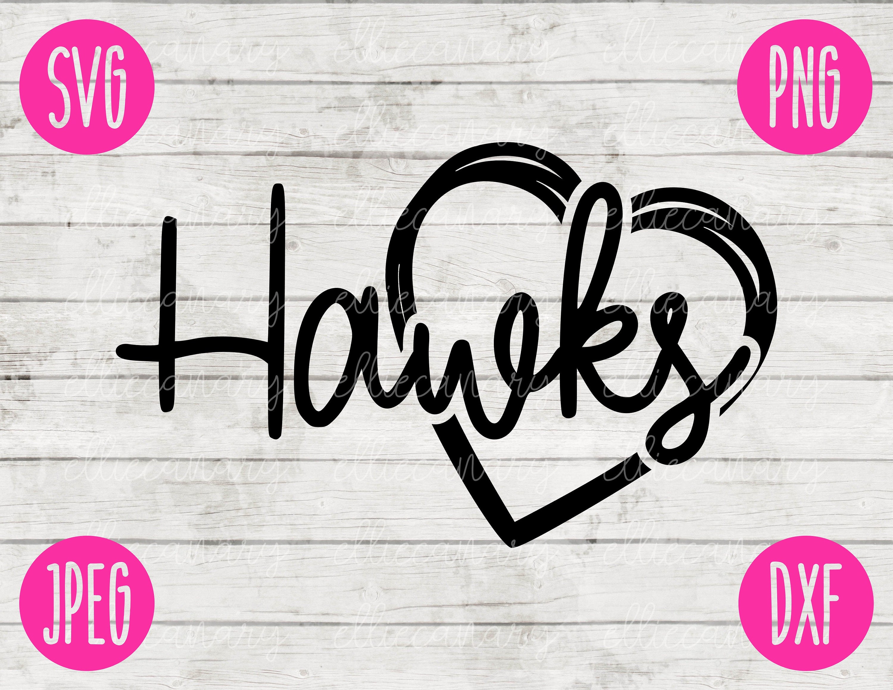 Team Spirit SVG Hawks Heart Sport Png Jpeg Dxf / Commercial - Etsy