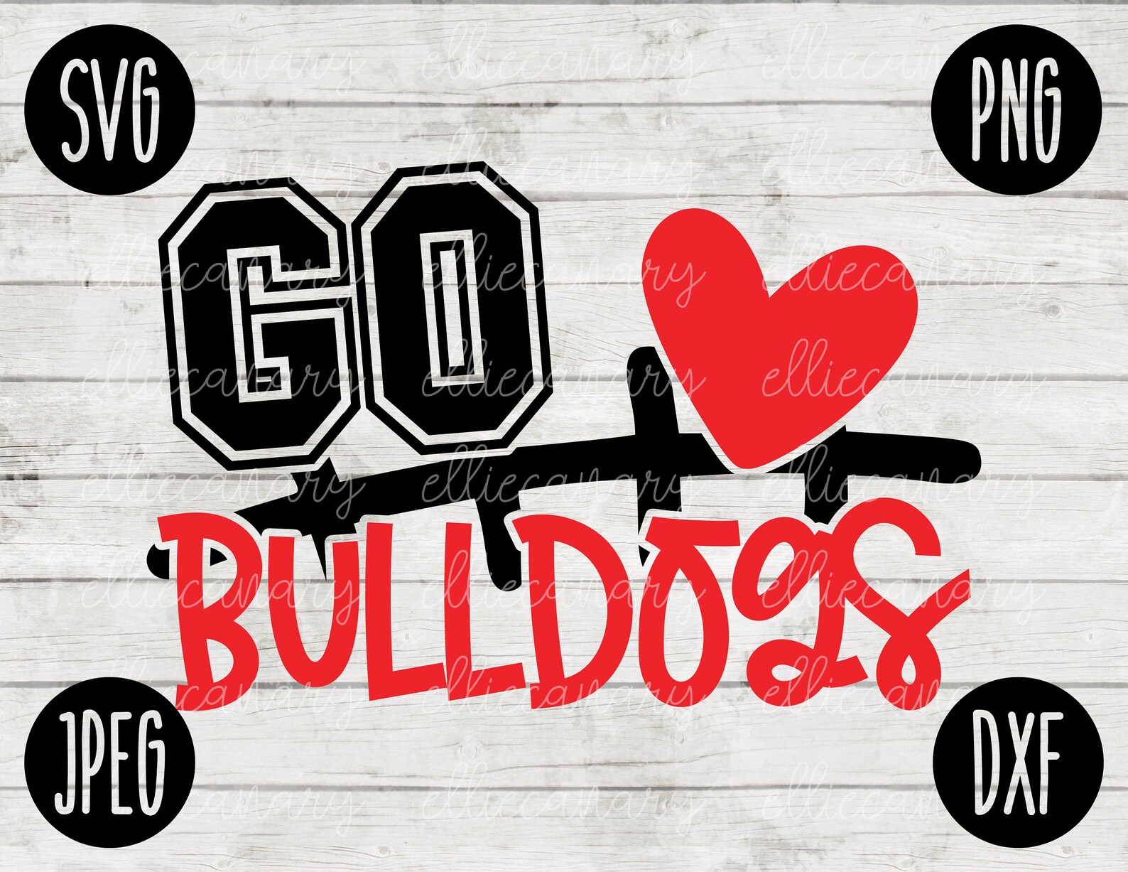 Go Bulldogs Football SVG Team Spirit Heart Sport Png Jpeg Dxf - Etsy
