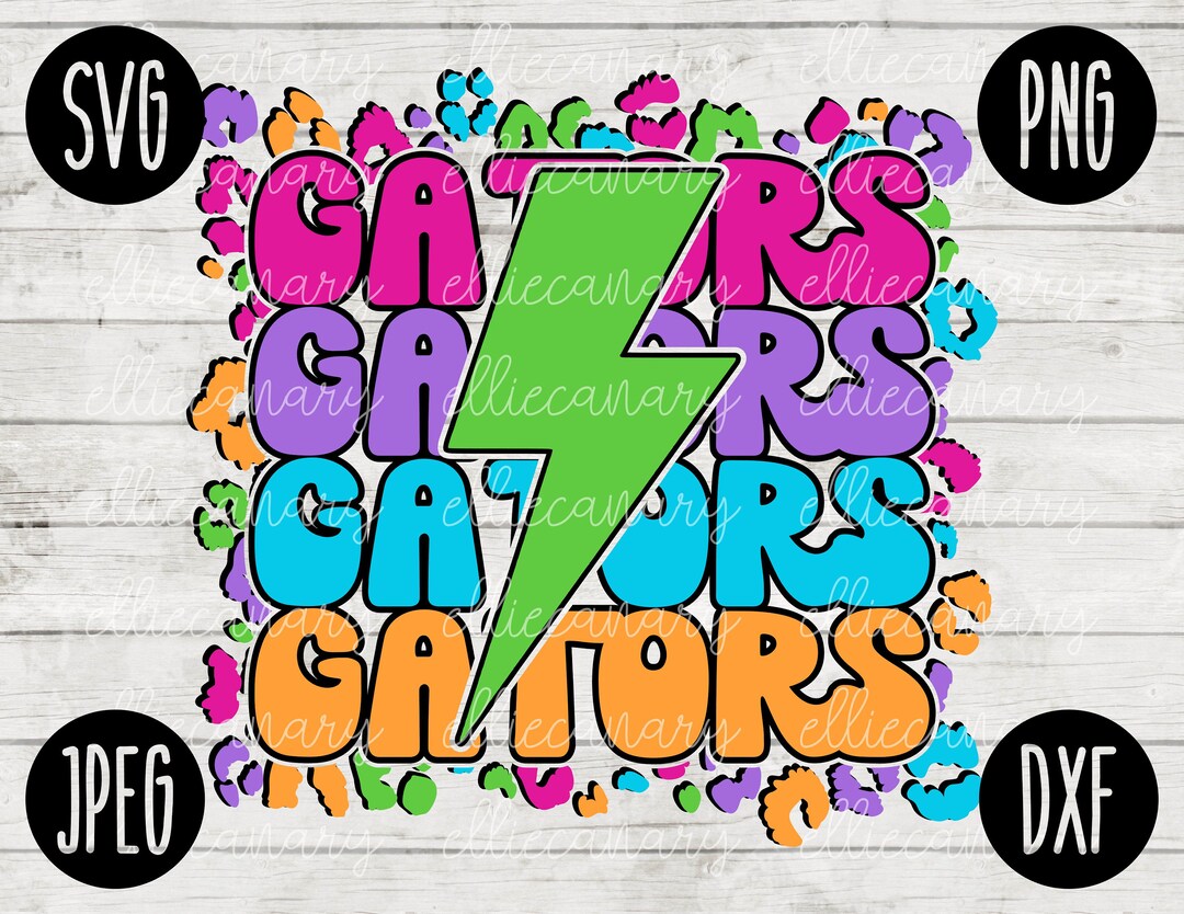 Gators Mascot SVG: School Spirit Leopard Lightning Design (digital ...