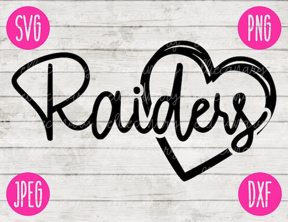Team Spirit SVG Raiders Heart Sport Png Jpeg Dxf / Commercial - Etsy