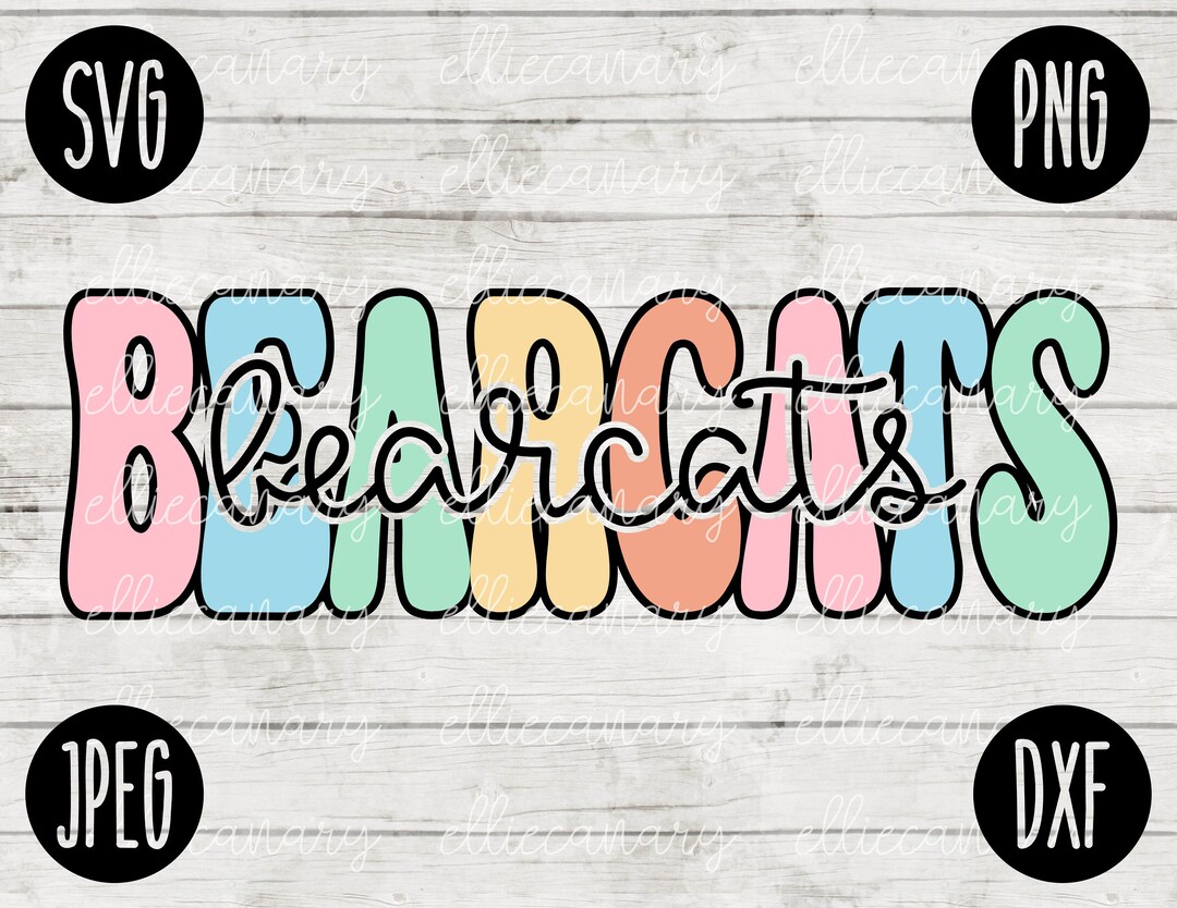 Bearcats Mascot SVG School Spirit Teacher Team Svg Png Jpeg Dxf Vinyl ...