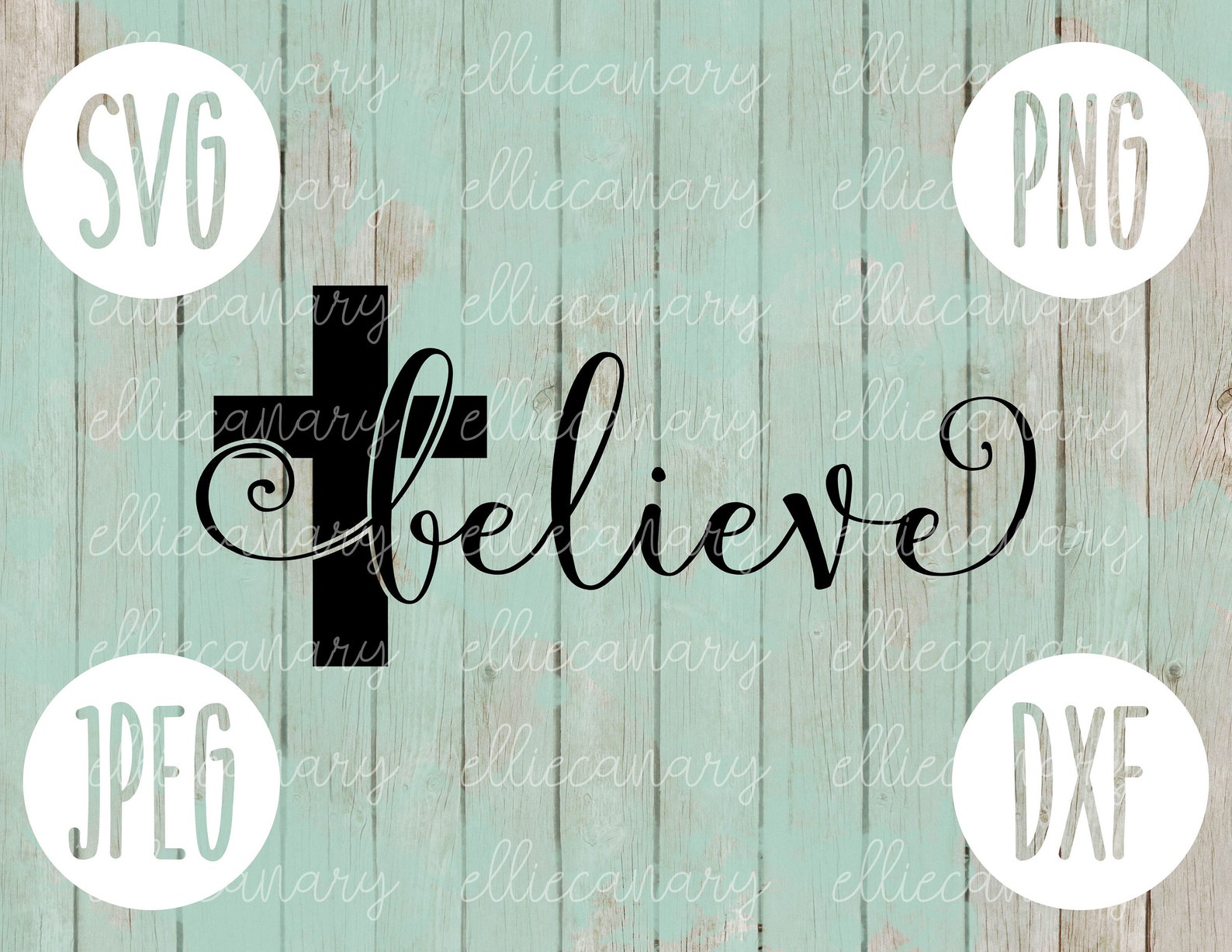 Believe Cross svg png jpeg dxf Silhouette Cricut / Easter | Etsy