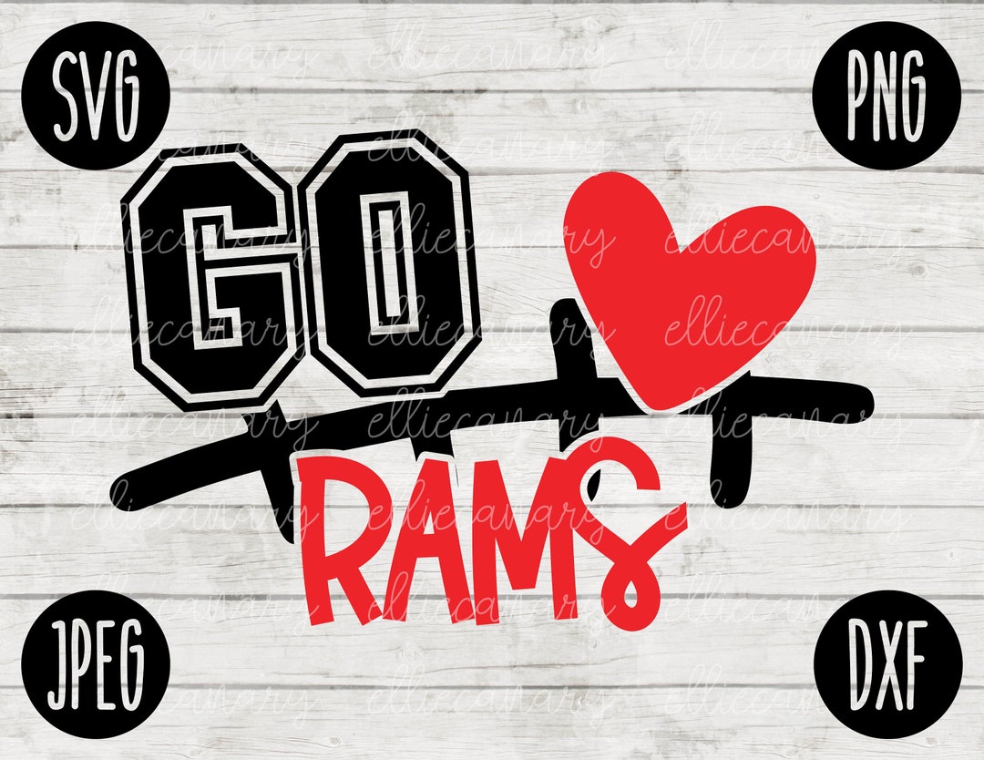 Go Rams Football SVG: Team Spirit Heart (digital Files) - Etsy