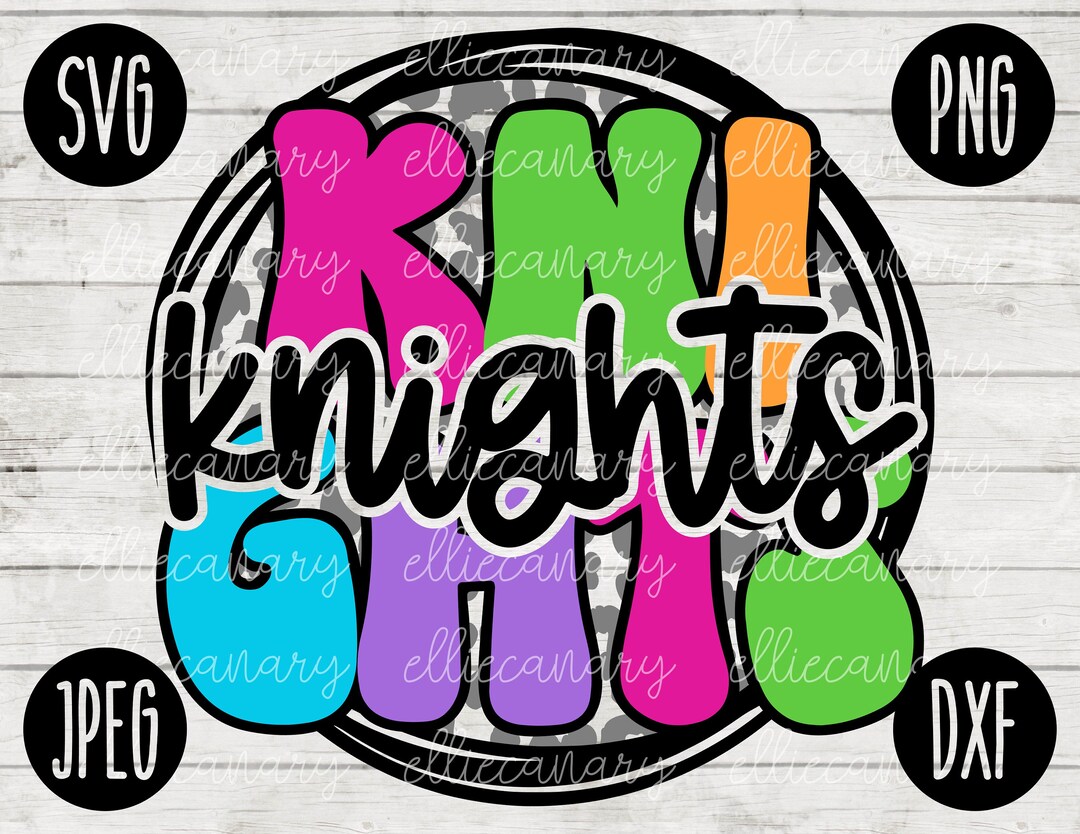 Go Knights Mascot SVG: School Spirit Leopard Circle (digital Files) - Etsy