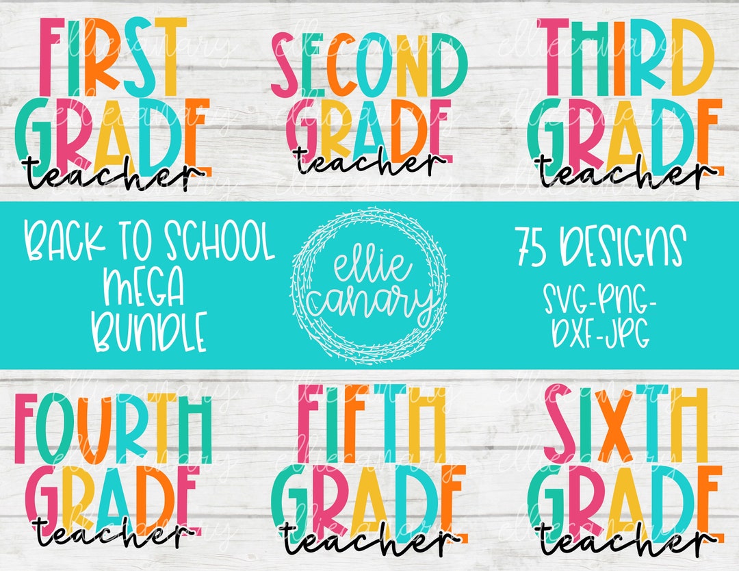 Mega Back to School Bundle // 75 Designs Svg Png Jpeg Dxf / Commercial ...