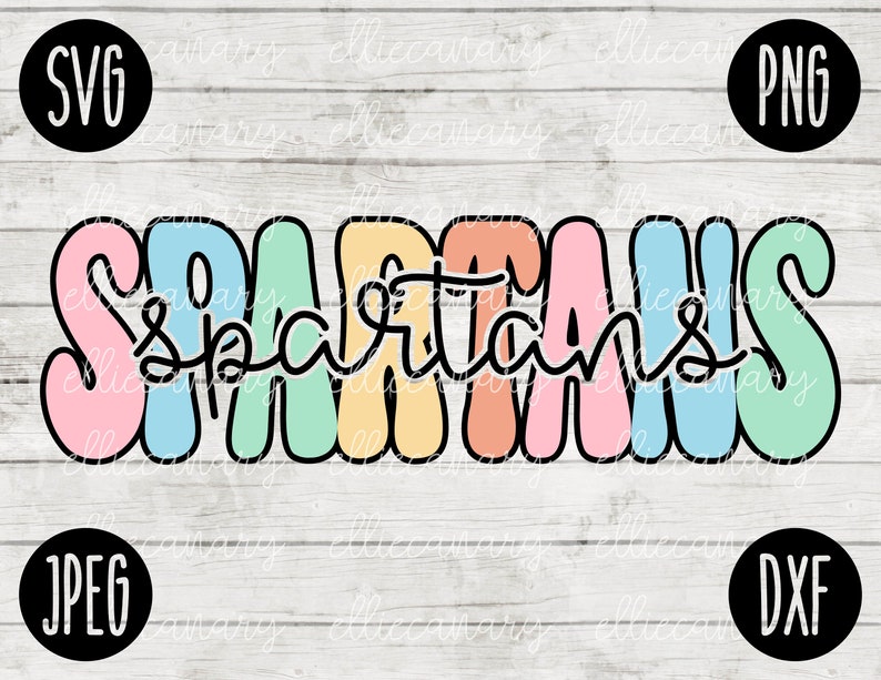 Spartans Mascot SVG: Groovy Retro School Spirit Design (digital Files ...