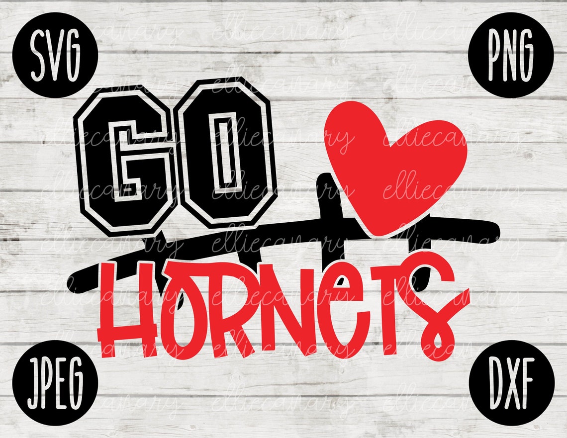 Go Hornets Football SVG Team Spirit Heart Sport Png Jpeg Dxf / - Etsy