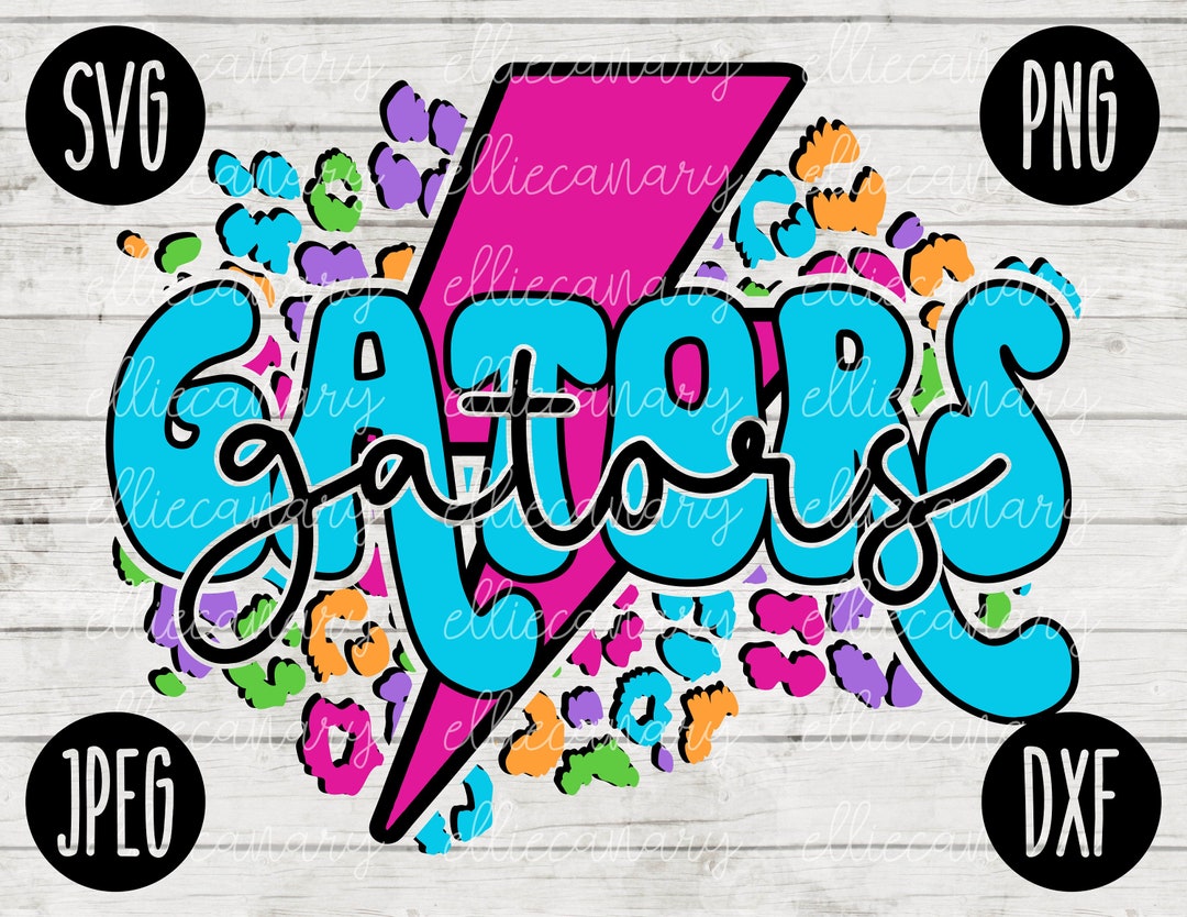 Gators Mascot SVG: Leopard Lightning Design (digital Files) - Etsy