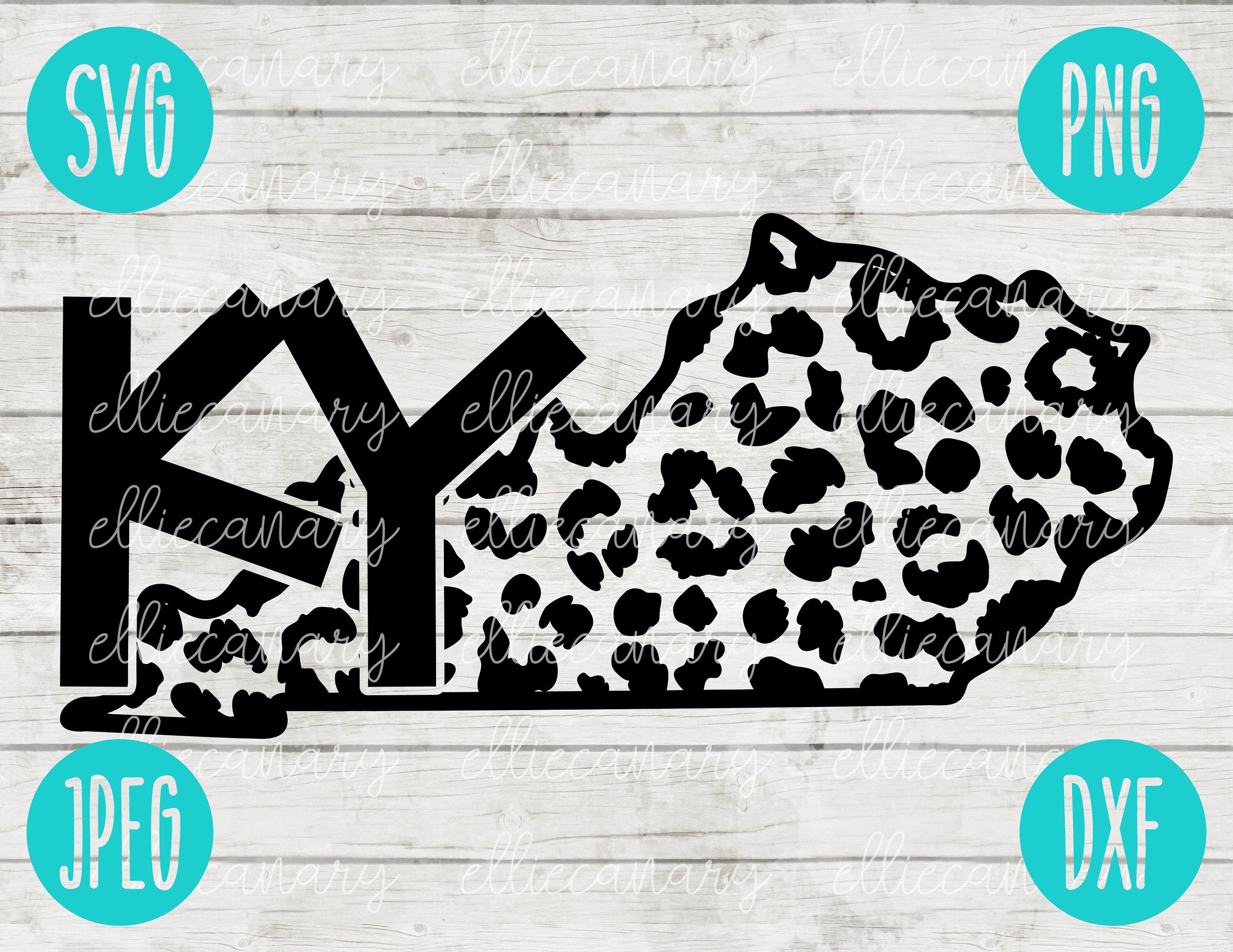 Kentucky SVG State Leopard Cheetah Print svg png jpeg dxf Uso de ...