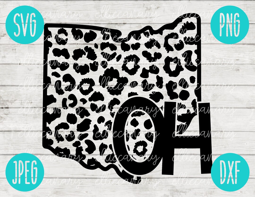 Ohio OH SVG State Leopard Cheetah Print Svg Png Jpeg Dxf Small Business ...