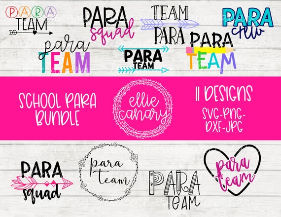 Back to School PARA Bundle Paraprofessional Svg Png Jpeg Dxf | Etsy