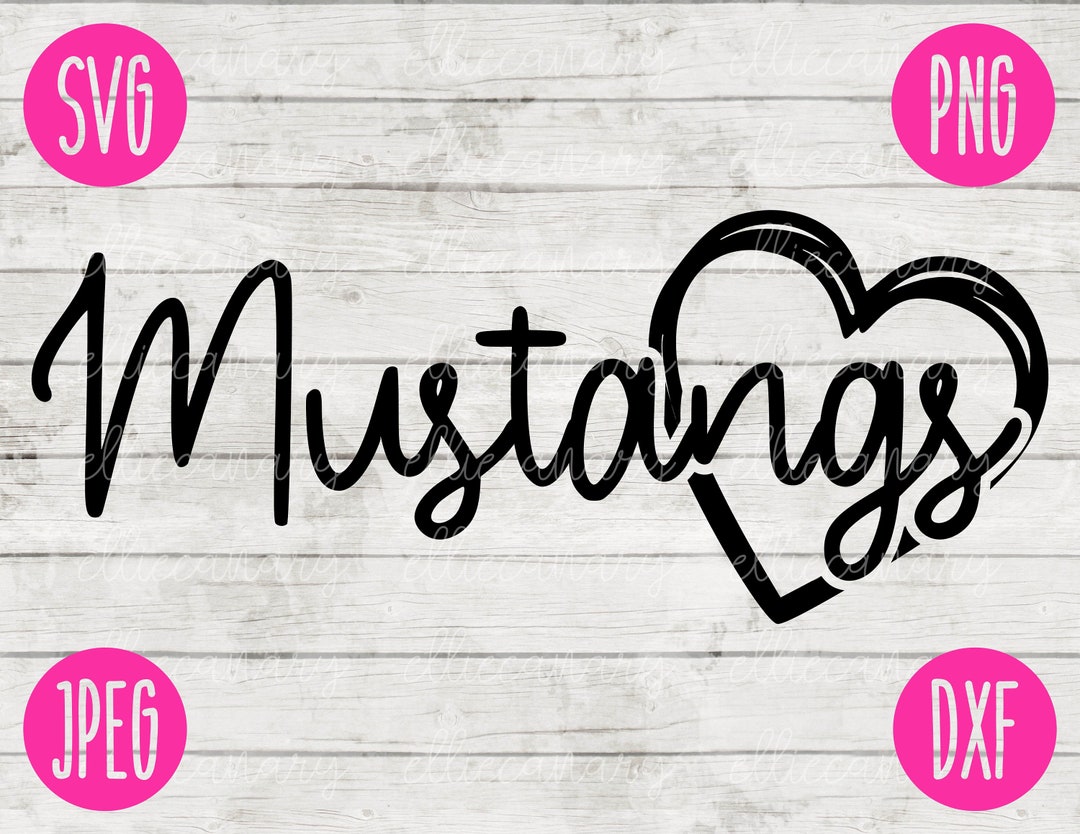 Mustangs Heart SVG: Team Spirit Cut File (png Jpeg Dxf) - Etsy
