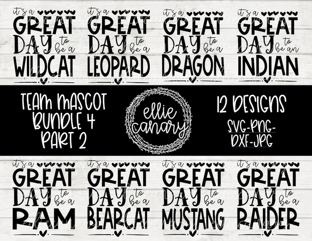 Team Spirit Mascot Bundle 4 Part 2 // 12 Designs // SVG Png Jpeg Dxf ...