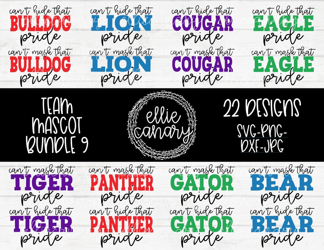 Team Mascot SVG Bundle: School Spirit Designs (digital Files) - Etsy