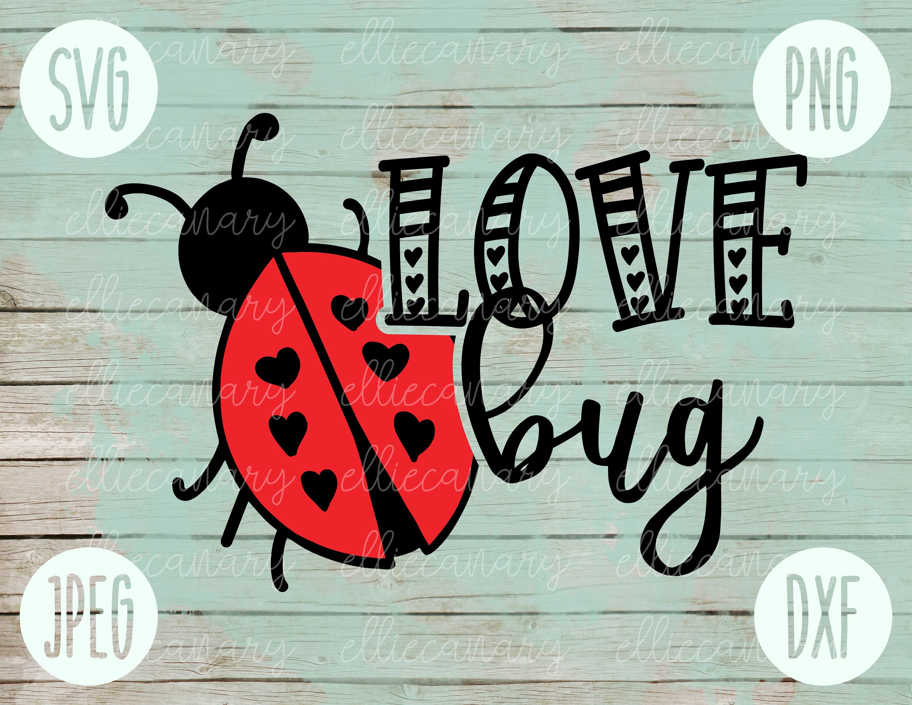 Valentine SVG Love Bug svg png jpeg dxf / Commercial Cut File | Etsy
