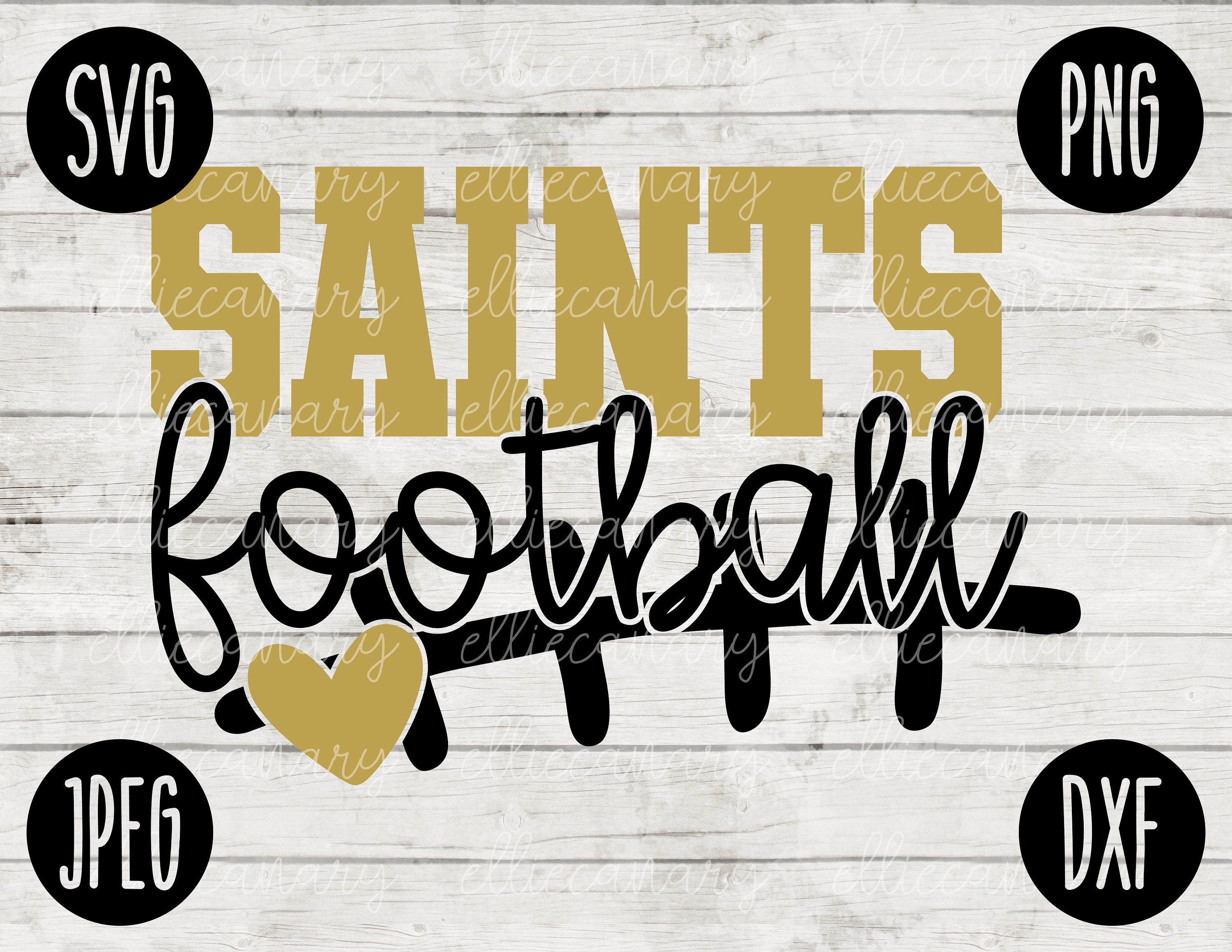 Saints Football SVG Team Spirit Heart Sport png jpeg dxf / Uso ...