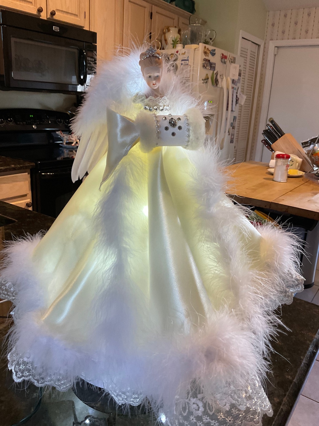 Custom Personalized Angel, Tree Topper, Artisan Created Angel is a ...