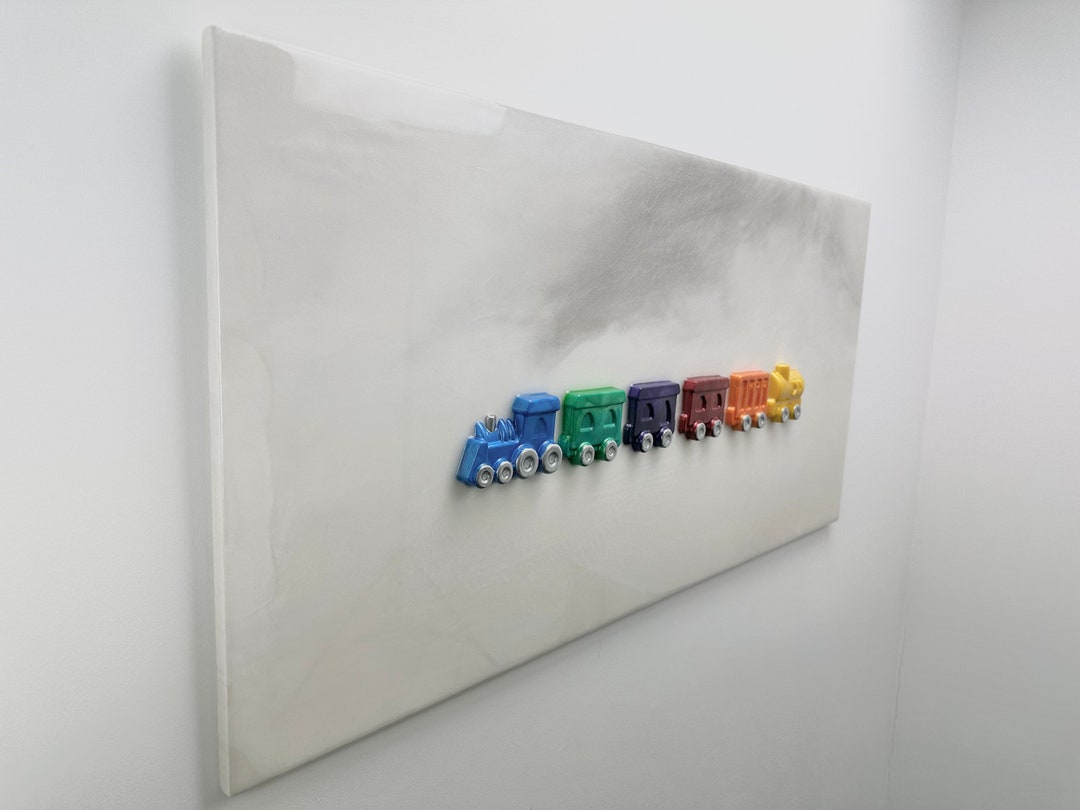 Resin Train Painting / Wall Art / Resin Art - Etsy