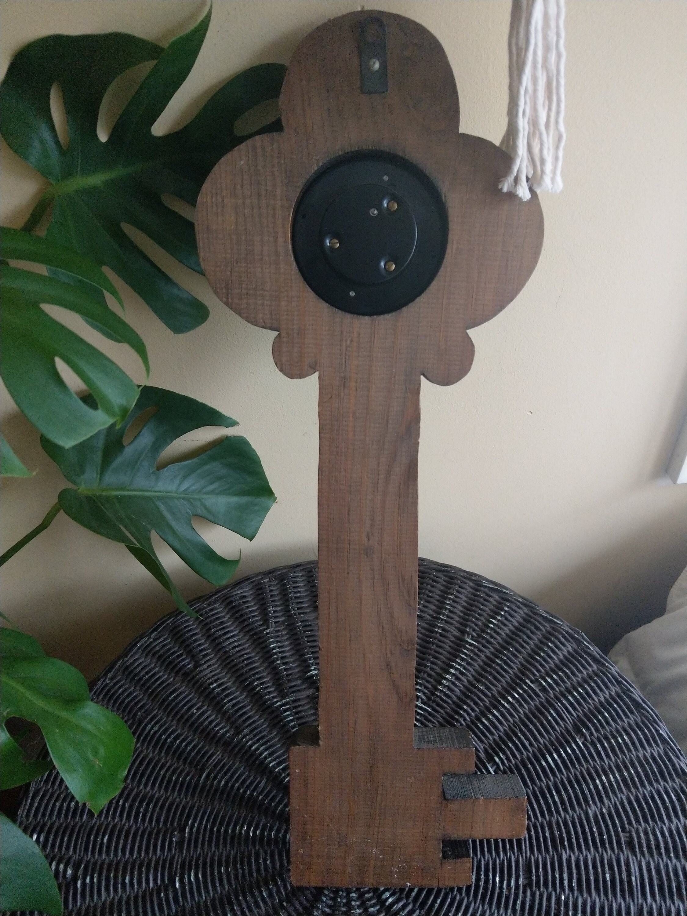 Wood and Brass Key Thermometer/barometer - Etsy