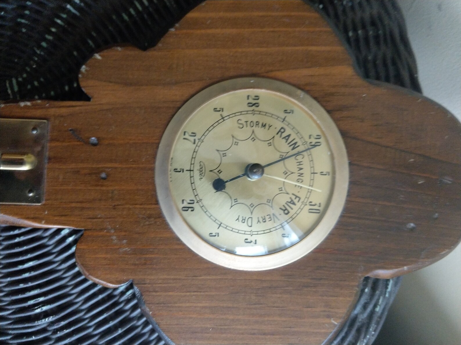 Wood and Brass Key Thermometer/barometer - Etsy
