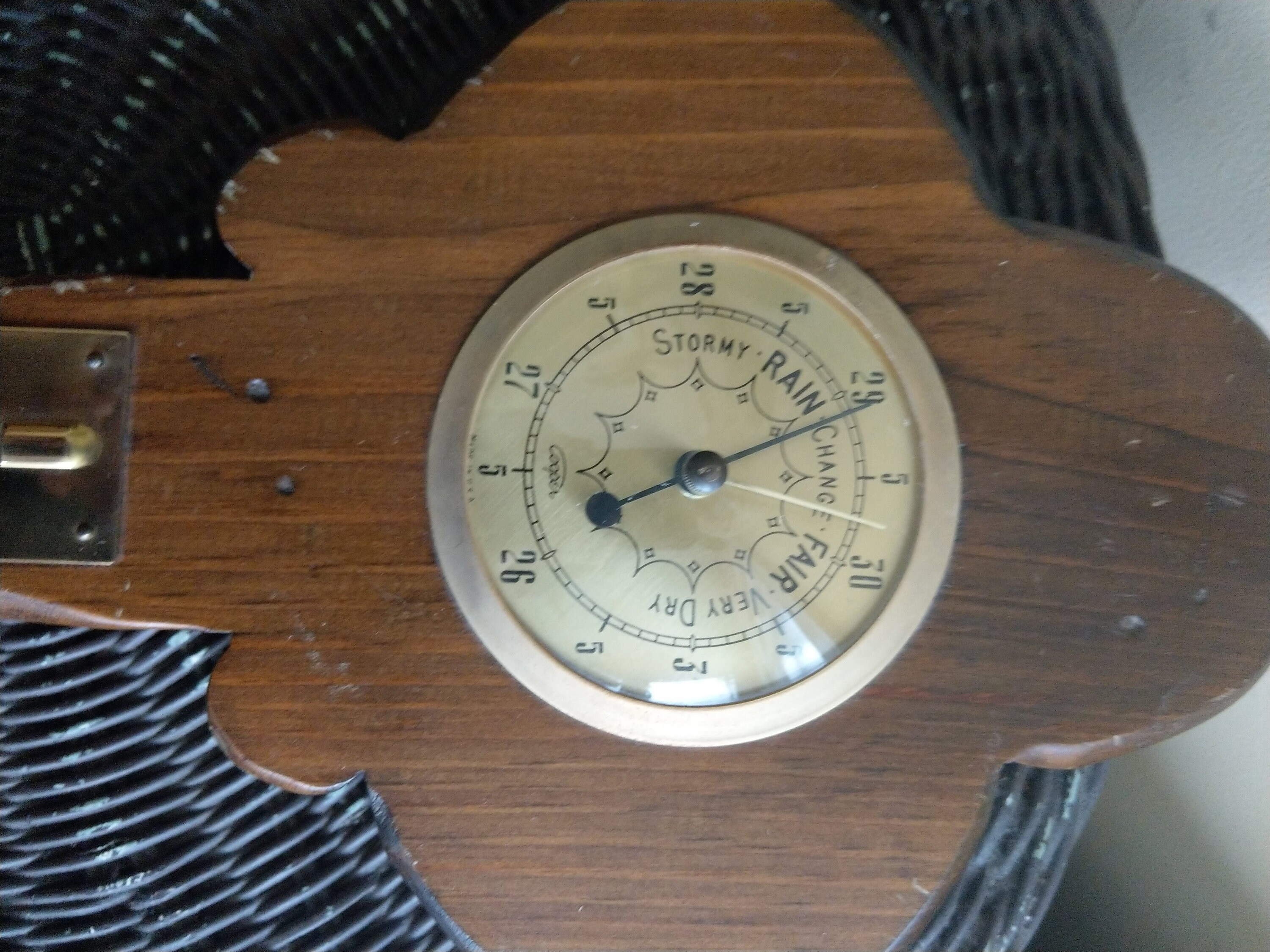 Wood and Brass Key Thermometer/barometer - Etsy