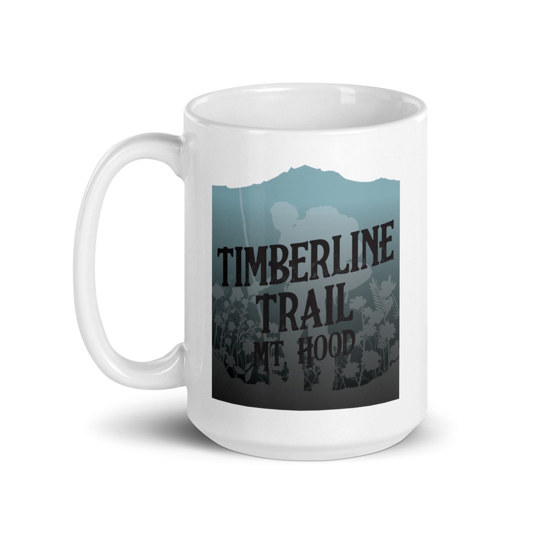 Timberline Trail – Mt. Hood White Glossy Mug - Etsy