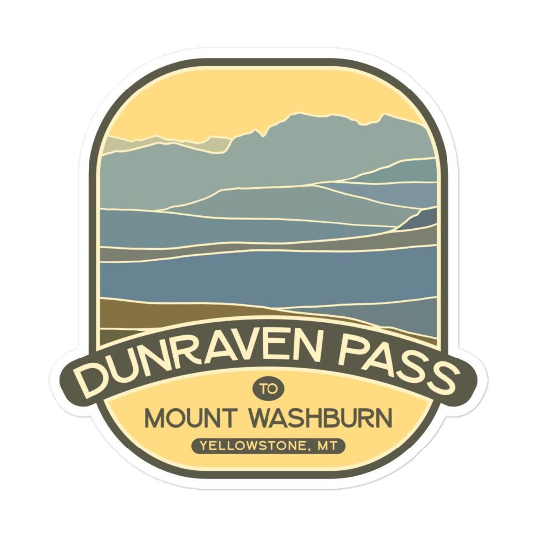 Dunraven Pass to Mount Washburn Stickers – Yellowstone, Montana - Etsy