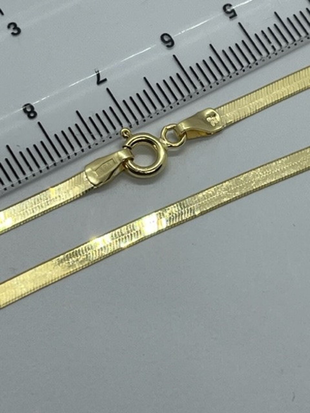 9ct Yellow Gold 3mm Flat Snake Link Chain Various Lengths 16 to 20 578 ...
