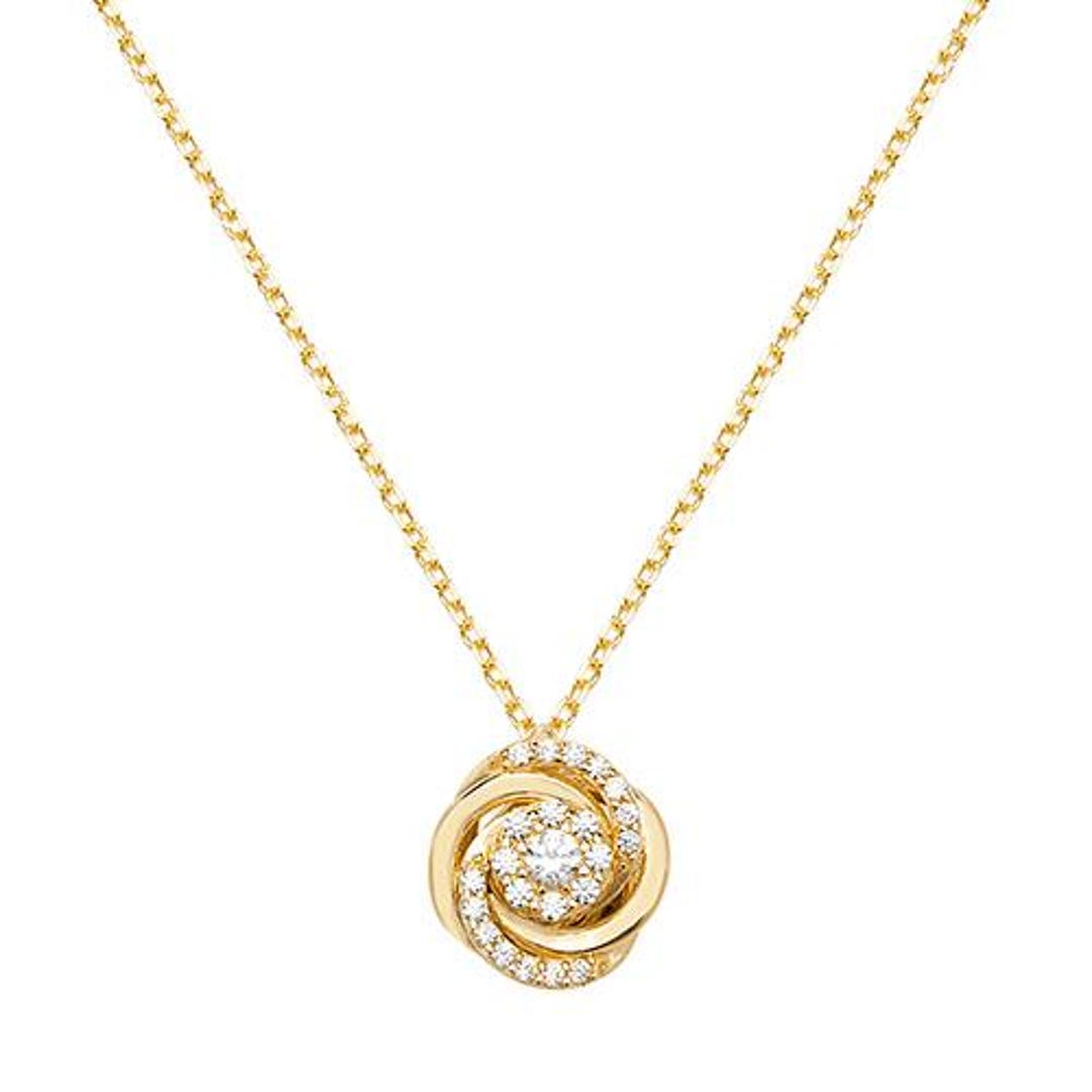 9ct Yellow Gold Intertwined Circles Pendant on 18 Chain NK354 - Etsy