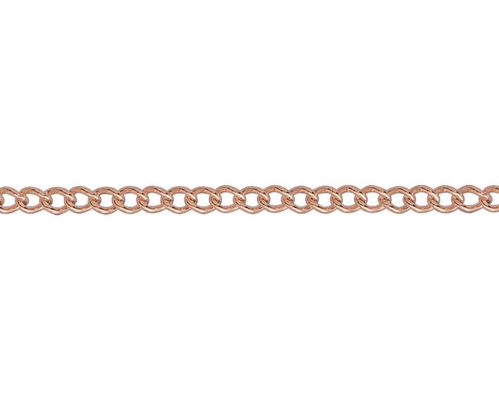 9ct Rose Gold 3mm Solid Gold Curb Rounded Link Chain Various Lengths ...