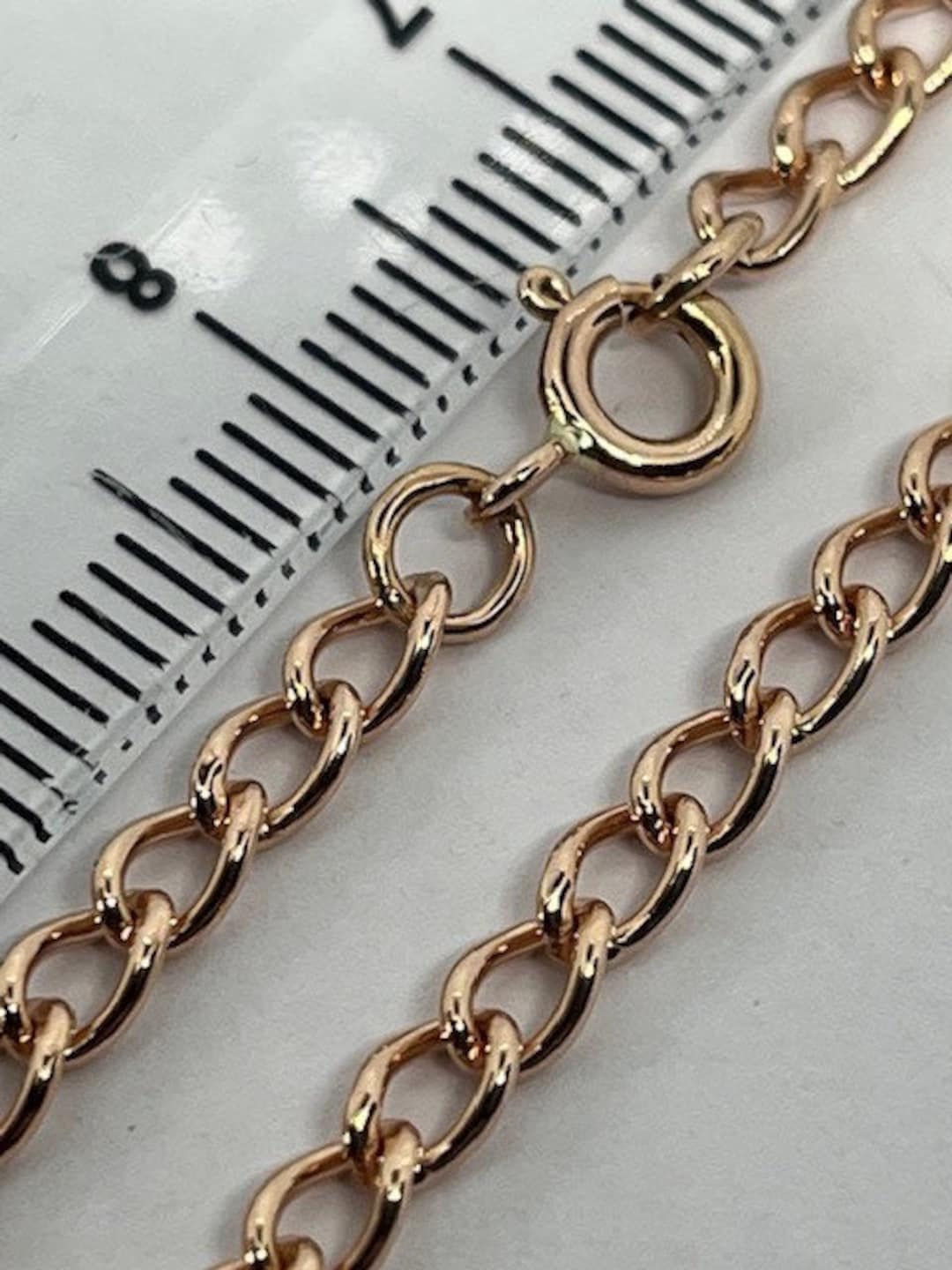 9ct Rose Gold 3mm Solid Gold Curb Rounded Link Chain Various Lengths ...