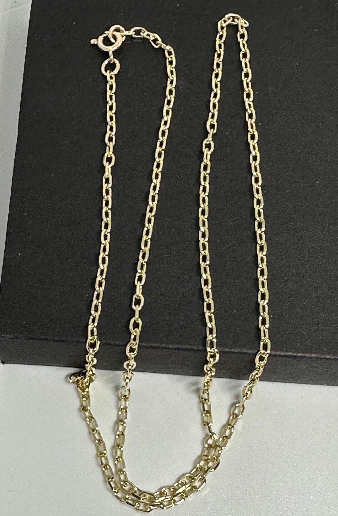 9ct Yellow Gold 2.2mm Trace Filed Oval Link Chain Various Lengths ...