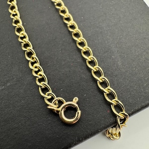 9ct Yellow Solid Gold 3mm Curb Link Bracelet Chain 7.5 Inches (G33/7C ...