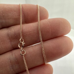 9ct Rose Gold 1.6mm Filed Edge Curb Chain Various Lengths Made in UK ...