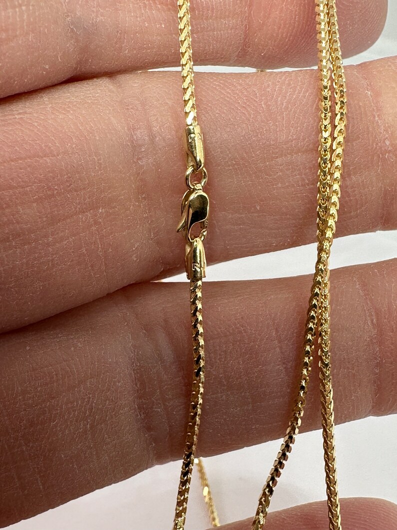 9ct Yellow Gold Diamond Edge Square Franco 1.2mm Neck Chain Various ...