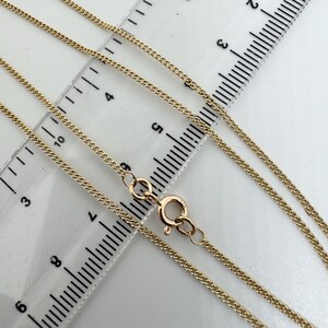 9ct Yellow Gold 1.4mm Solid Close Curb Link Neck Chain 16" to 30 ...