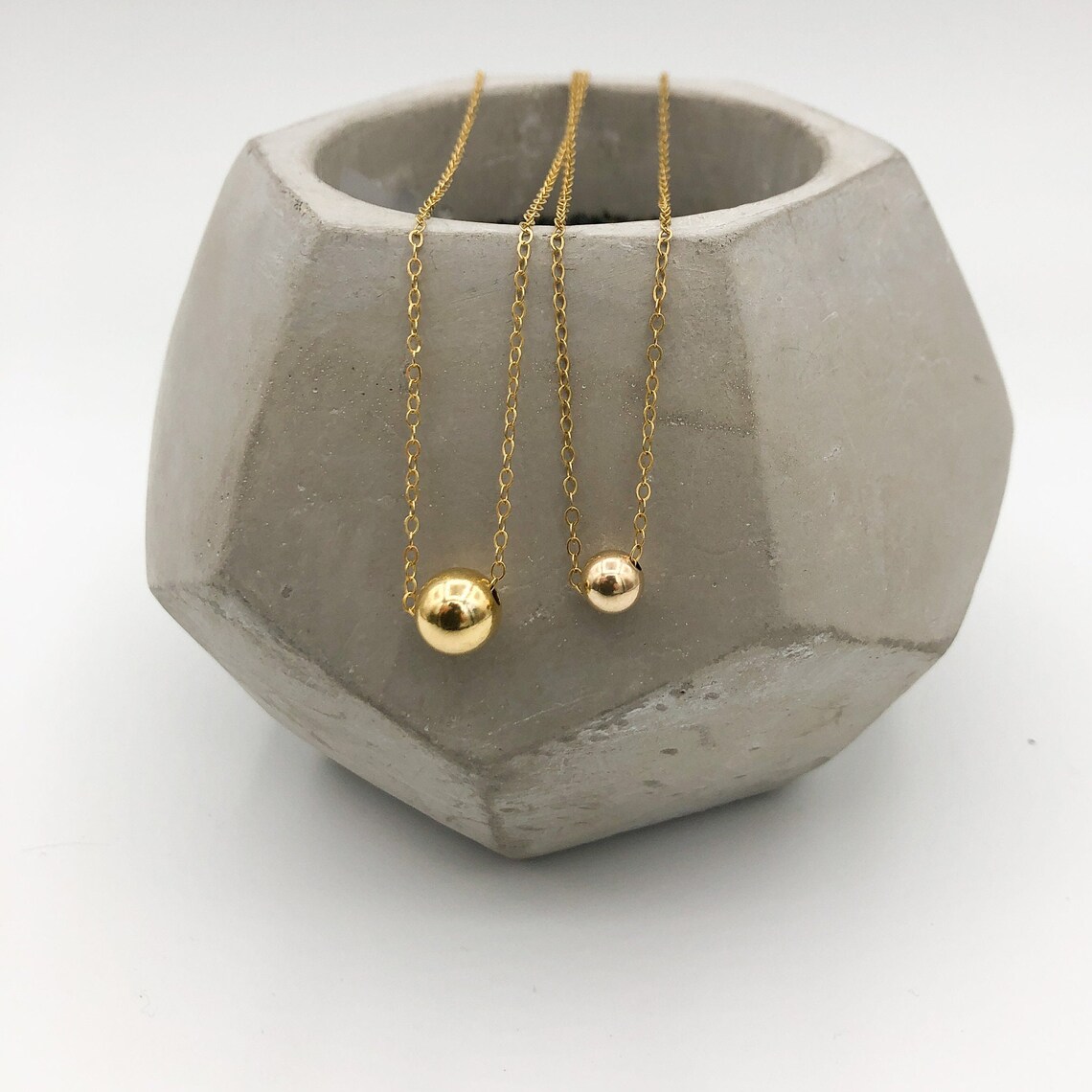 Dainty Gold Ball Pendant Necklace, Everyday Minimal Necklace, Gold ...