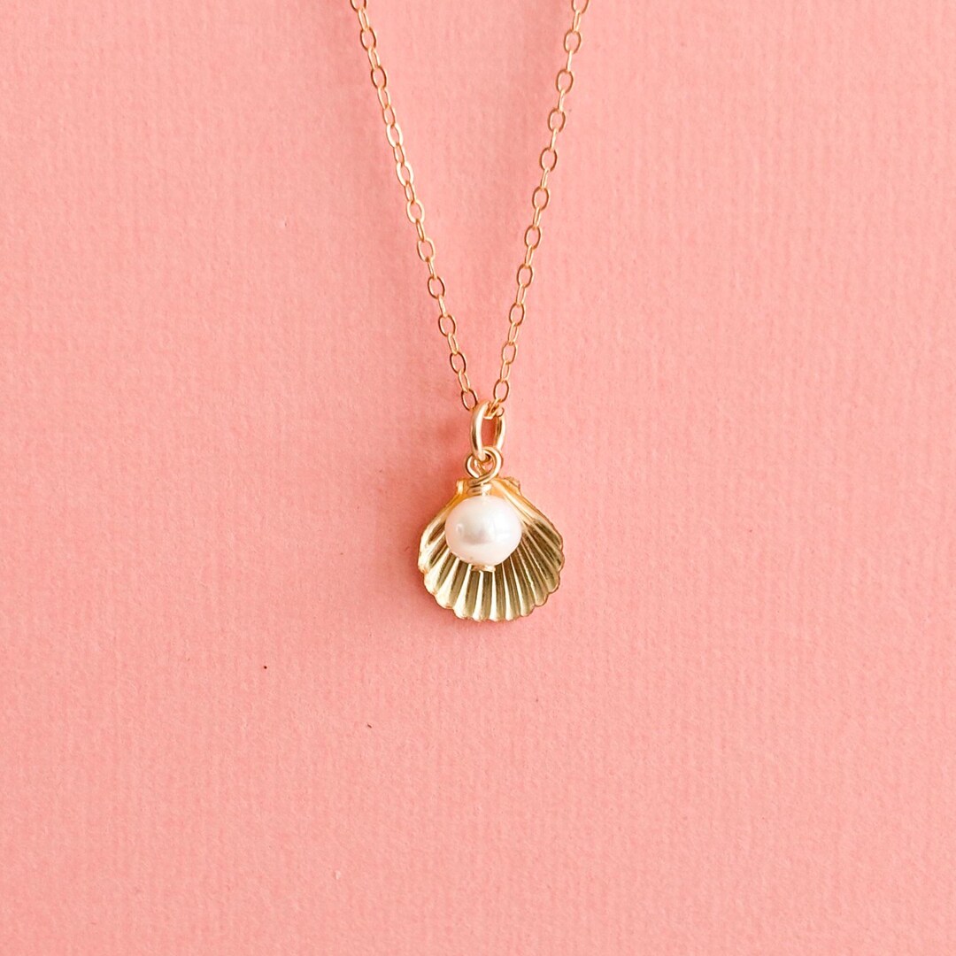 Seashell and Pearl Necklace in 14K Gold Filled – Satellite or Cable ...