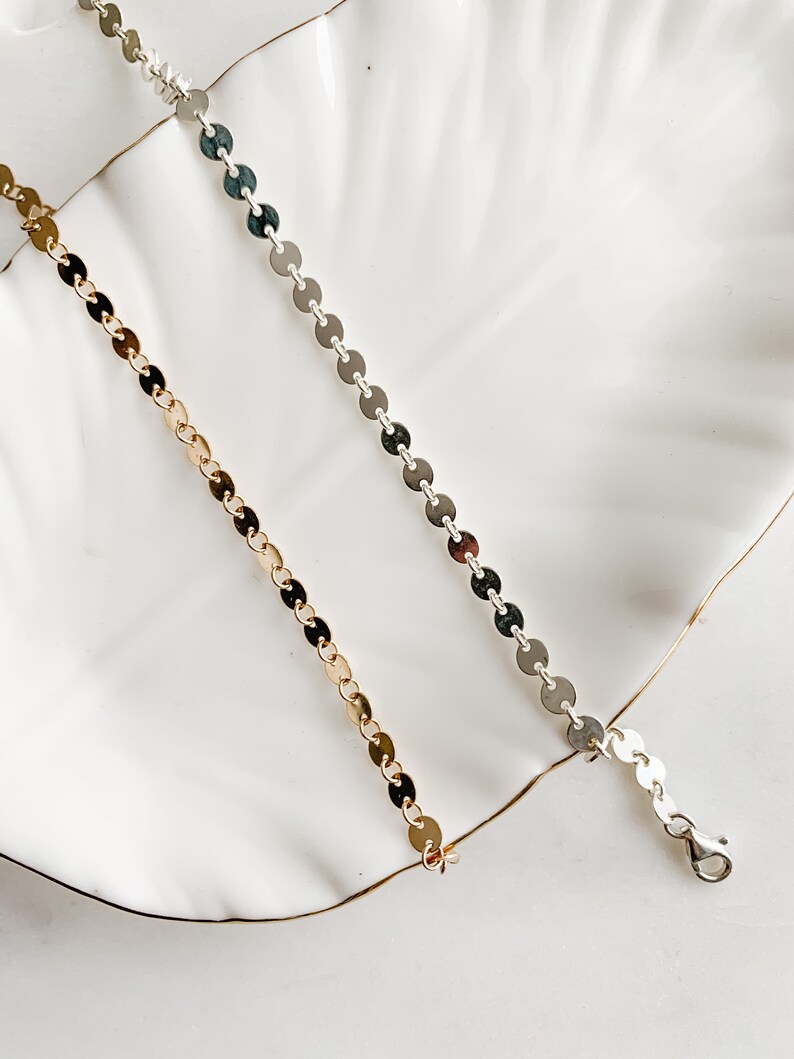 Silver Coin Bracelet Sterling Silver Disc Bracelet Sequin - Etsy Canada