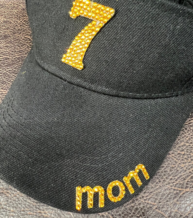New! Rhinestone Custom Number Letters Initials Visor - Choose Your ...