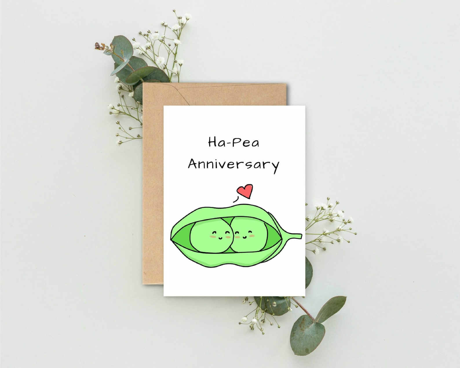 Printable Ha-pea Anniversary Card, Cute Sweet Card for Anniversary ...