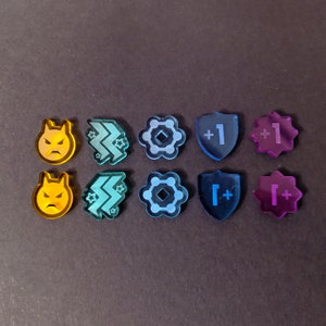 Keyforge Token Set With Box || Worlds Collide Ready || Keys, Æmber ...