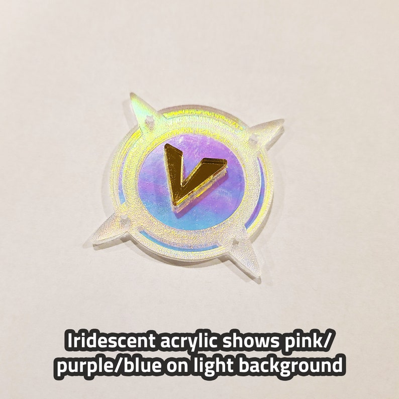 V STAR Token - Iridescent Acrylic Marker With Shiny Mirror Details ...