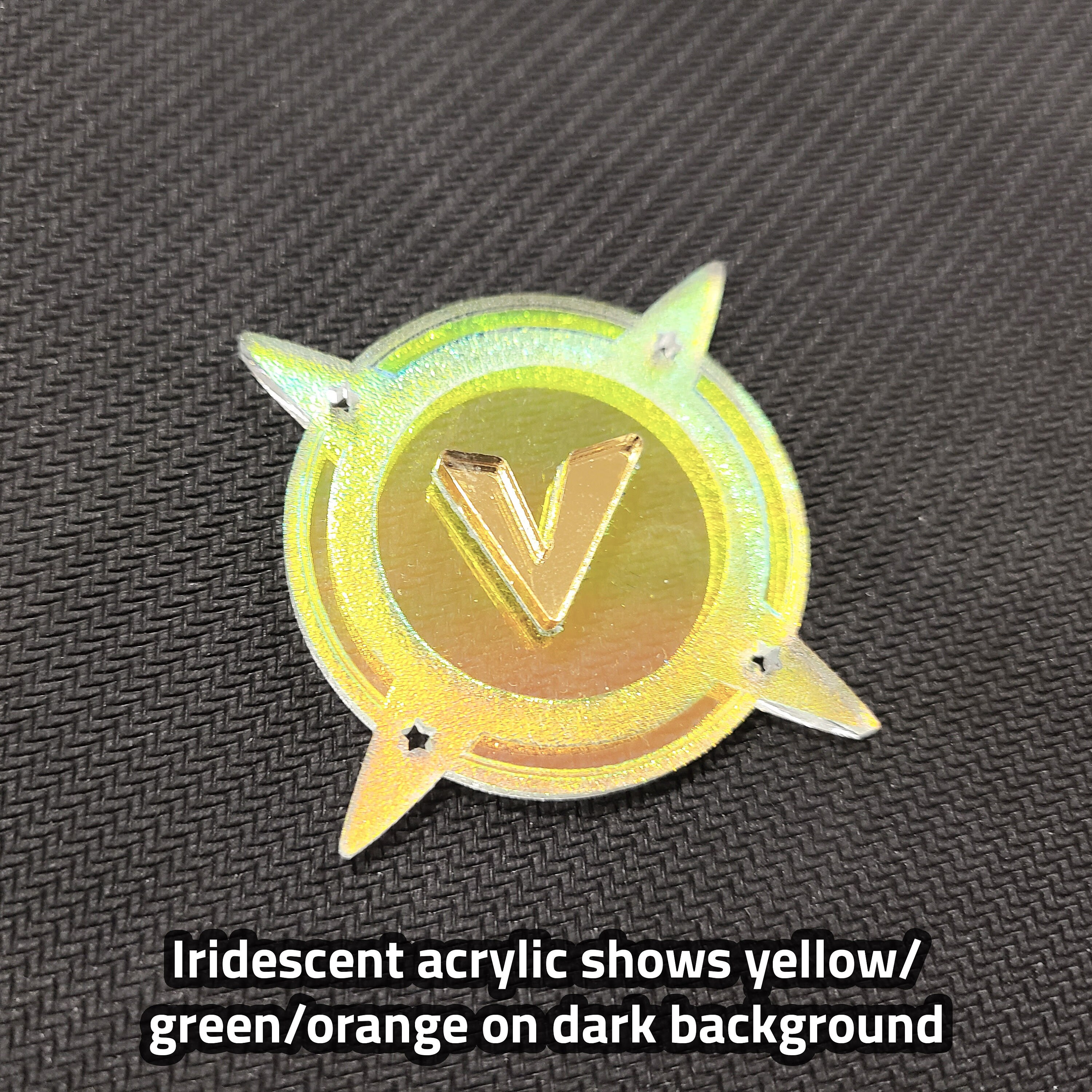V STAR Token - Iridescent Acrylic Marker With Shiny Mirror Details ...