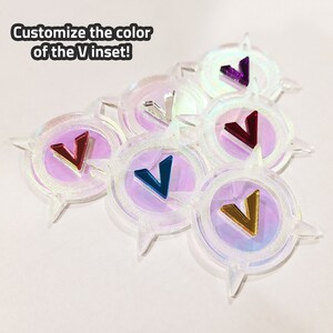 V STAR Token - Iridescent Acrylic Marker With Shiny Mirror Details ...
