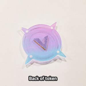 V STAR Token - Iridescent Acrylic Marker With Shiny Mirror Details ...
