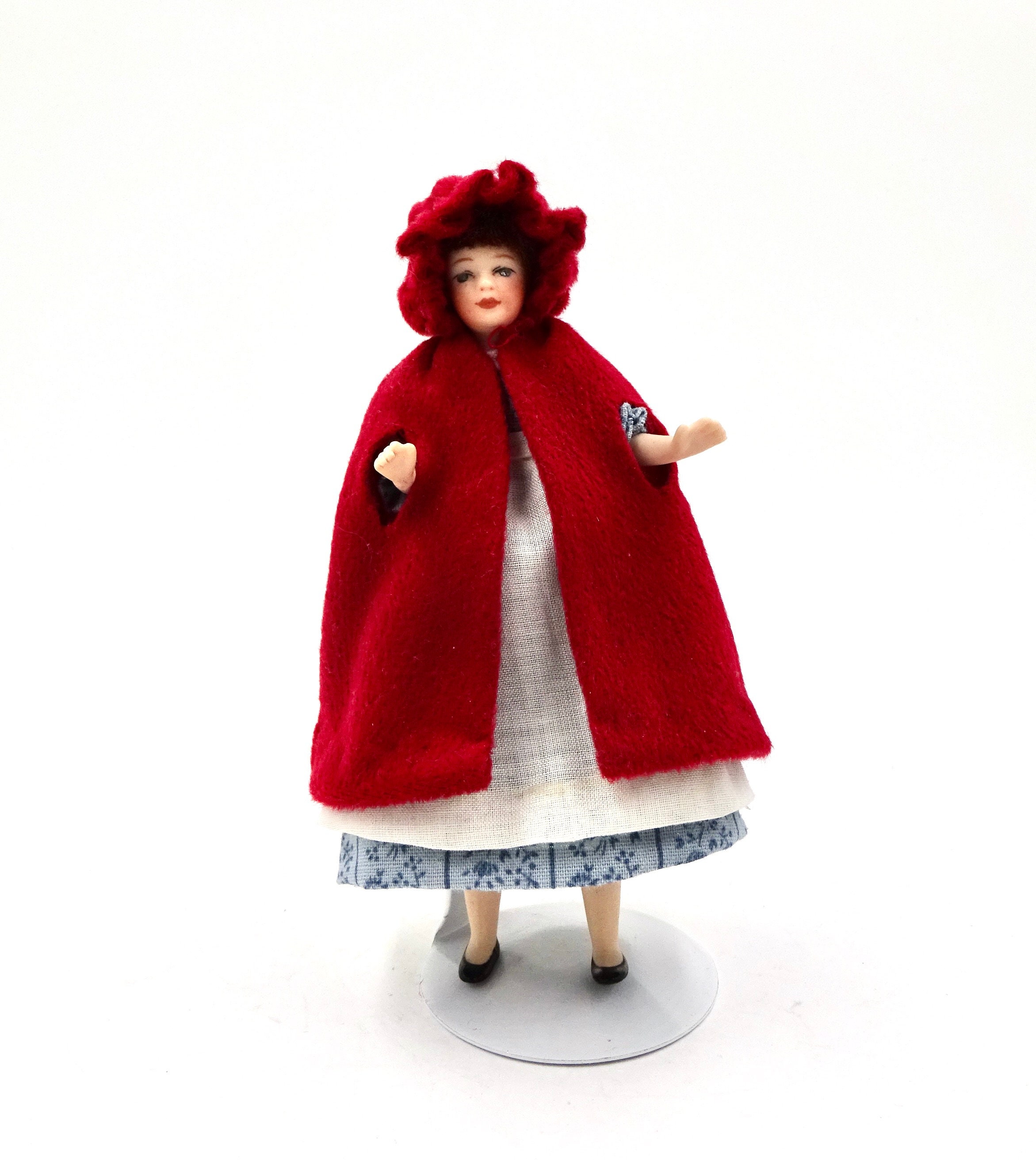Vintage MINIATURE DOLLHOUSE DOLL Little Red Riding Hood 1/12 - Etsy
