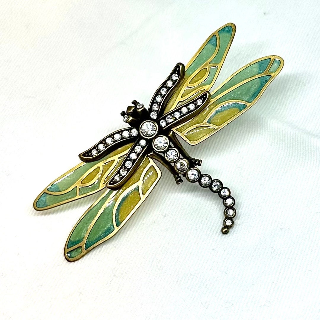 Vintage KJL DRAGONFLY PIN Brooch Kenneth Jay Lane Rhinestones - Etsy