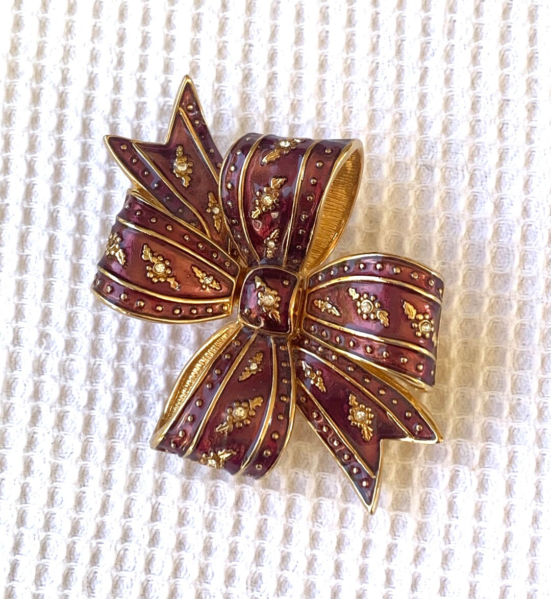 Vintage JOAN RIVERS PIN Gold Tone Purple Color Enamel Clear Rhinestone ...