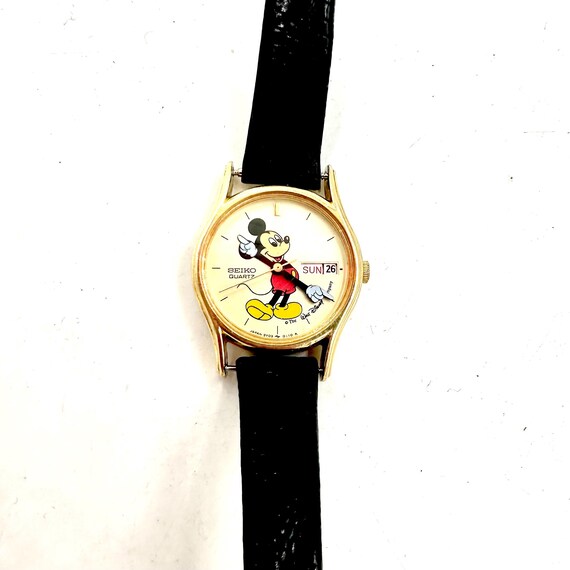 Classic MICKEY MOUSE WATCH 1980s Seiko Date Quartz Ru… - Gem